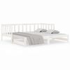 vidaXL Utdragbar dagbädd vit 2x(80x200) cm massiv furu | vidaXL.se