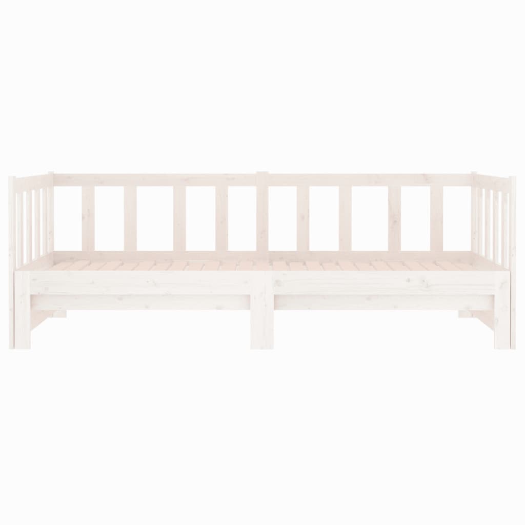 vidaXL Utdragbar dagbädd vit 2x(80x200) cm massiv furu | vidaXL.se