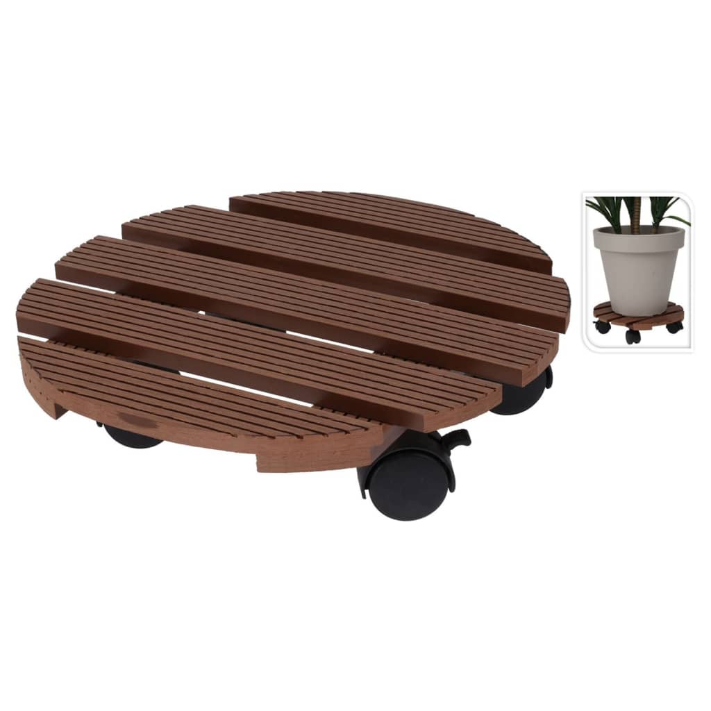 ProGarden Blomvagn rund 29 cm brun | vidaXL.se