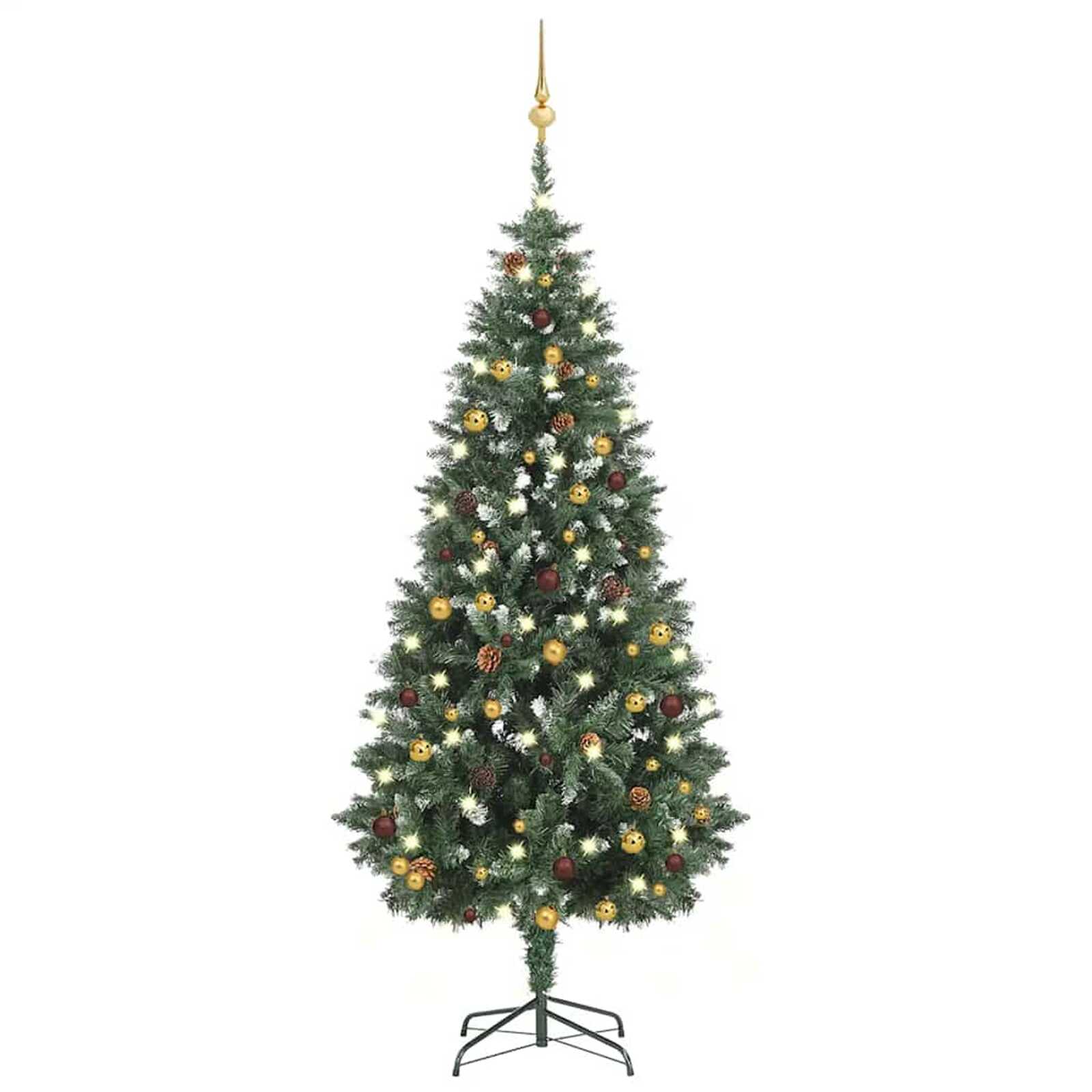 vidaXL Belyst plastgran med kulor 180 cm | vidaXL.se