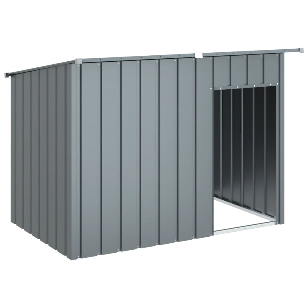 vidaXL Hundkoja med tak antracit 153x91x110 cm galvaniserat stål ...