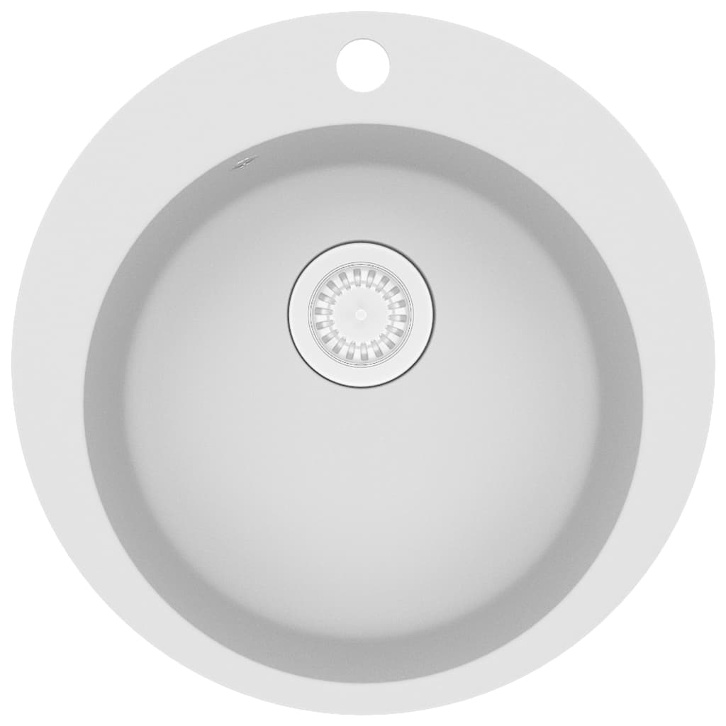 vidaXL Diskho granit rund enkel vit | vidaXL.se