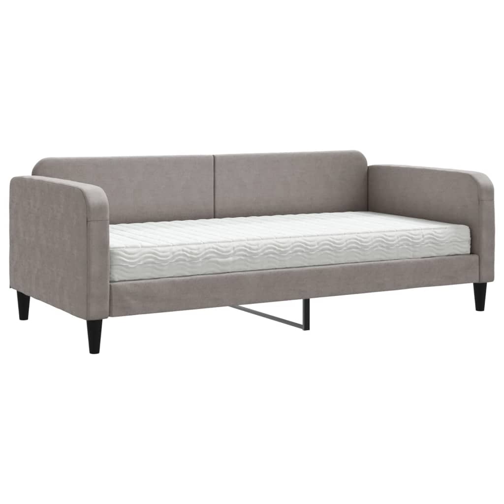vidaXL Dagbädd med madrass taupe 90x200 cm tyg | vidaXL.se