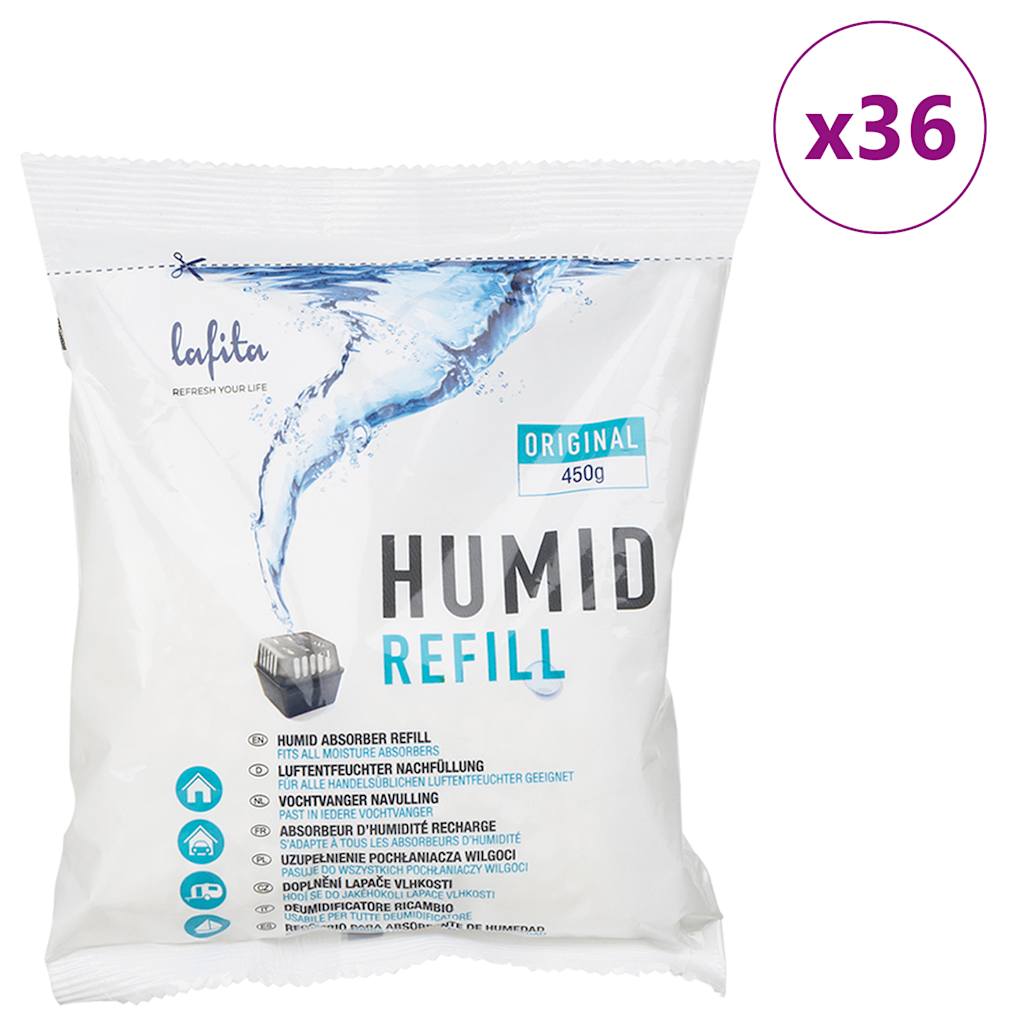 vidaXL Fuktabsorbent refiller 36 st 450 g | vidaXL.se